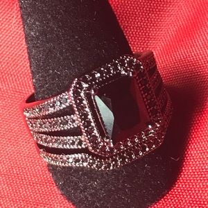 Jodi's Jewelry | Jewelry | Black Sapphire W Halo Black Gold Filled Ring ...